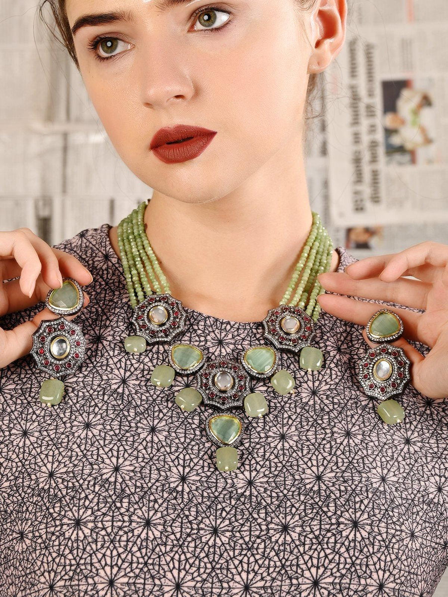 Mint green statement necklace store