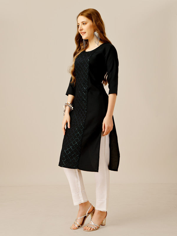 Women's Embroidered Cotton Blend Kurta Pant Set - Malishka Export – Trendia