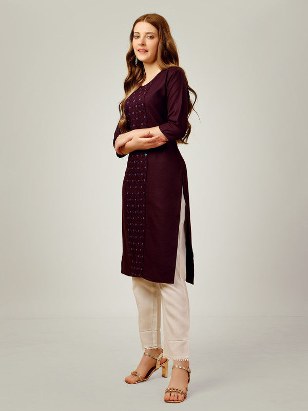 Women's Embroidered Cotton Blend Kurta Pant Set - Malishka Export – Trendia