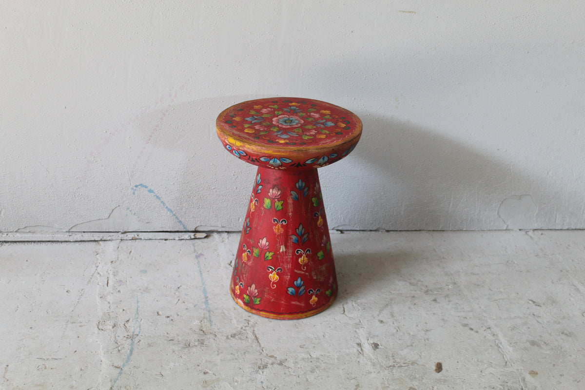 Hand-Painted Mango Wood Stool – Small but Full of Character – Trendia