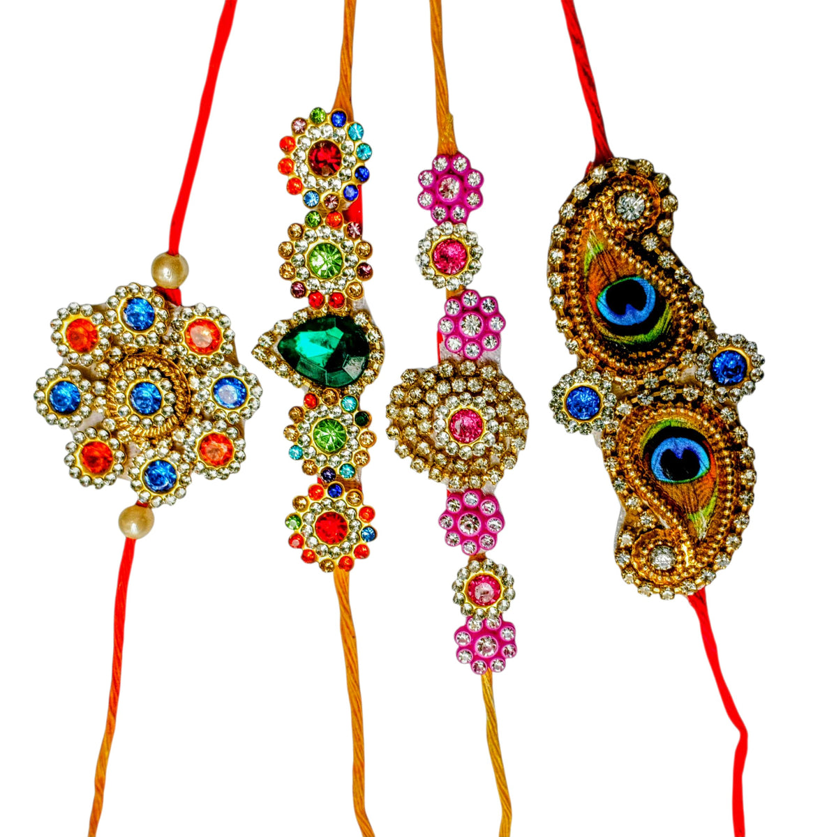 Rakhi Set Of 4 For Bhai And Bhabhi Set|Bhaiya Bhabhi Rakhi With Rolli ...