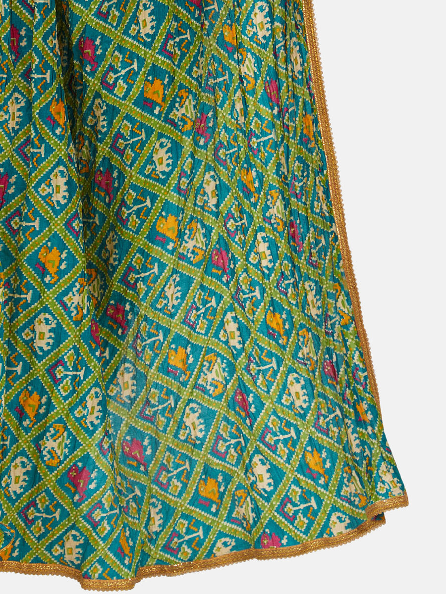 Women's Vegan Silk Crushed Patola Elephant Print Dupatta – Trendia