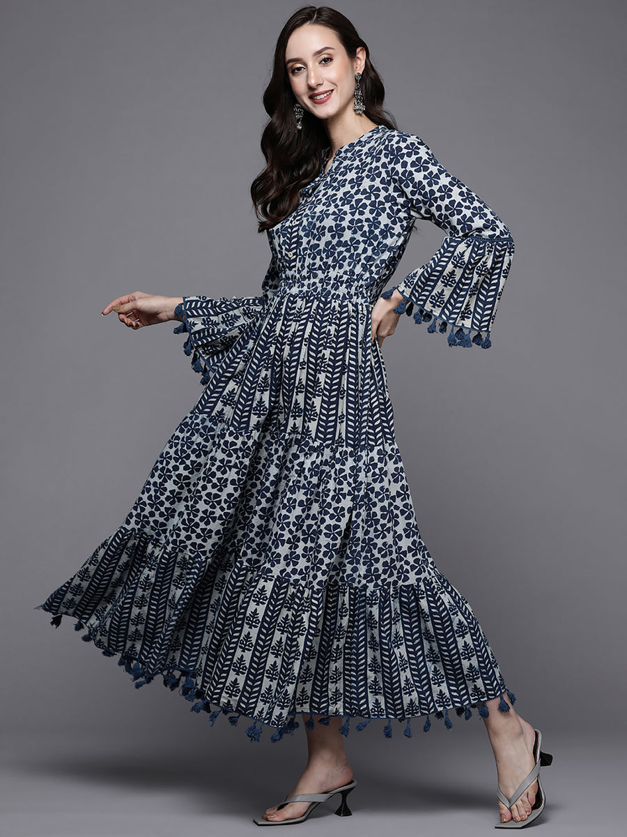 Women's Blue Flared A-Line Dresses – Trendia