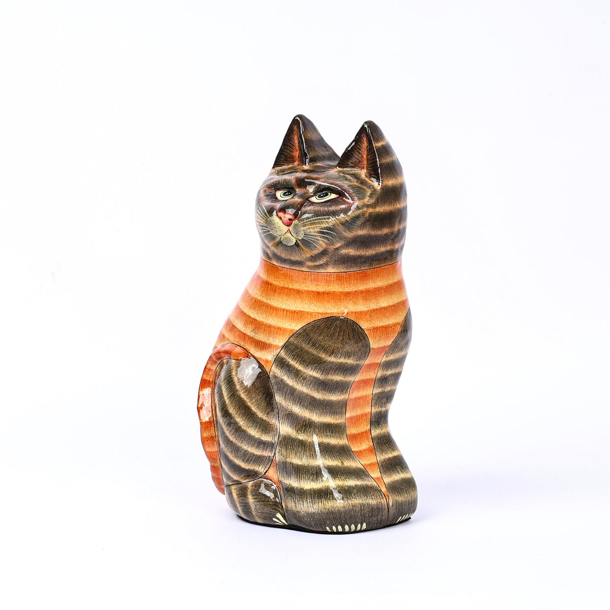 Handcrafted Kashmiri Paper Mache Cat - Natriel – Trendia