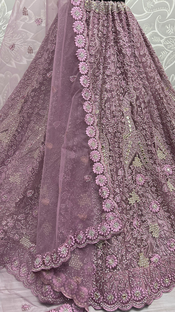 Women's Pyazi Bridal Net Fancy Dori, Multi Thread, Hand Mirror And Dia ...