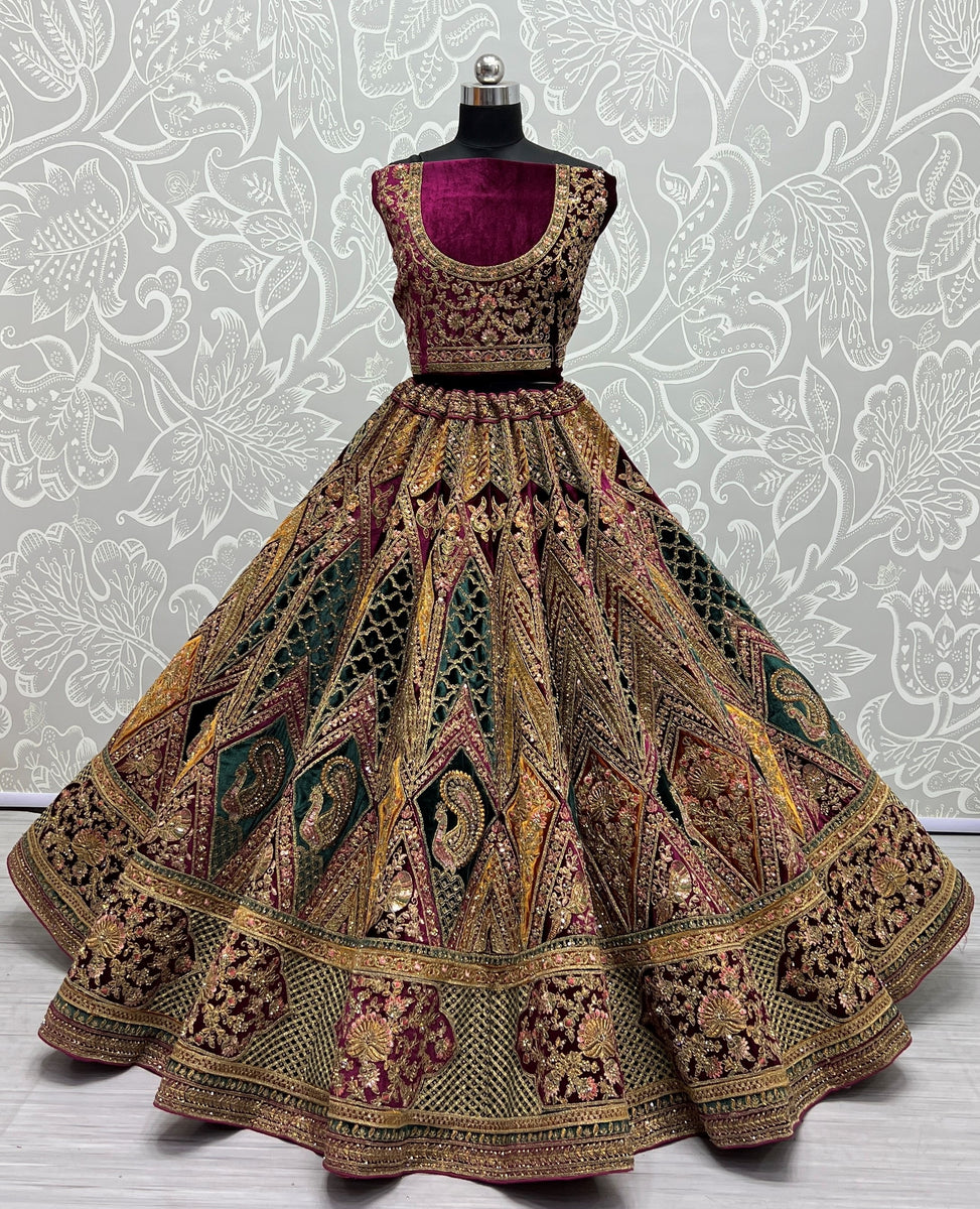 Women's Multicolor Velve Fancy Patch, Multi Thread Embroidered, Zircon ...