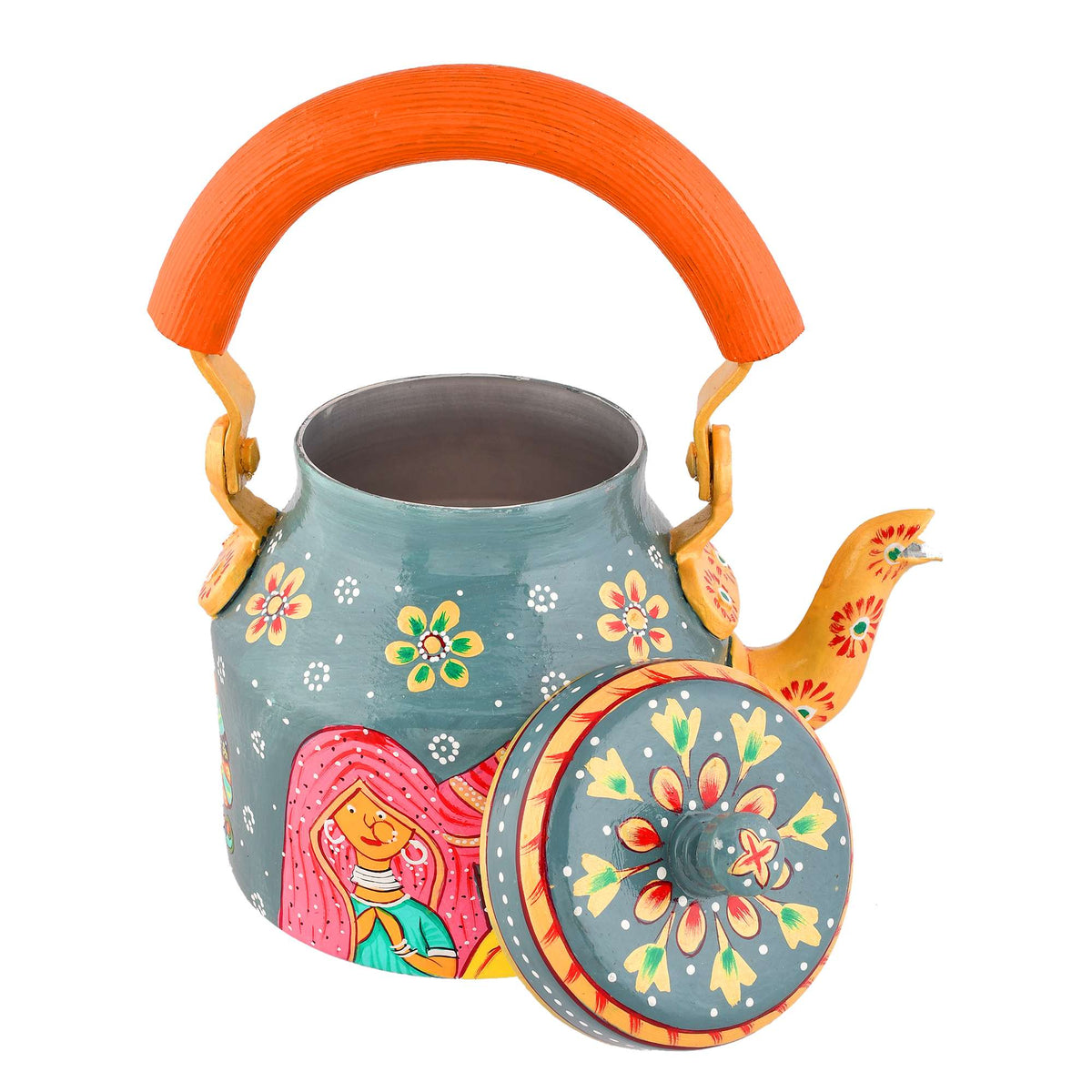 Hand Painted Aluminium Tea Kettle - 750 Ml For Kitchen Decor Home Deco ...