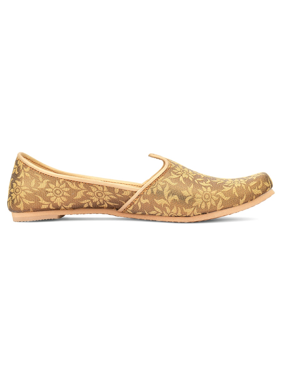 Men's Indian Ethnic Party Wear Golden Footwear – Trendia