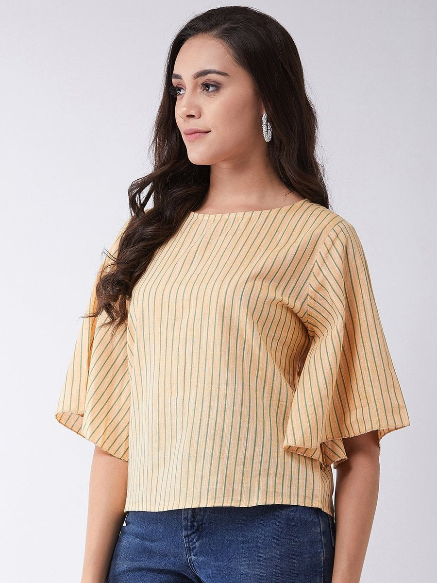 Buy Women'S Yellow Handloom Top - Inweave Online at Best Price | Trendia