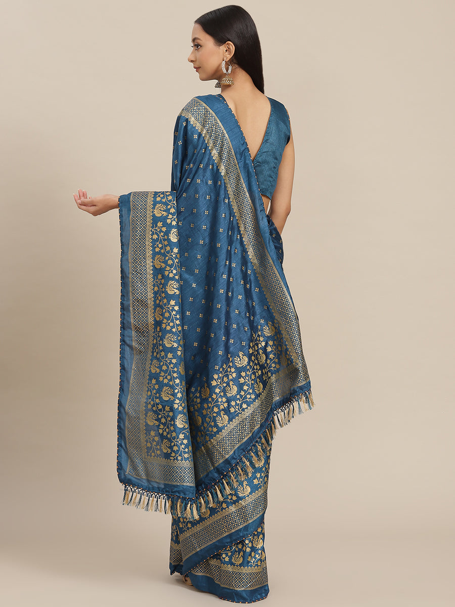 Women's Sky Blue Colour Saree Collection – Trendia