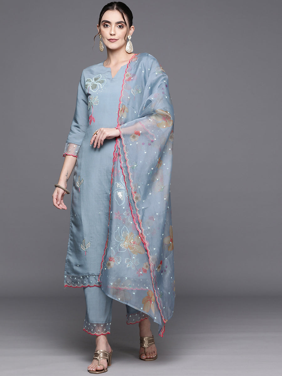 Women's Kurta With Trousers & Dupatta – Trendia