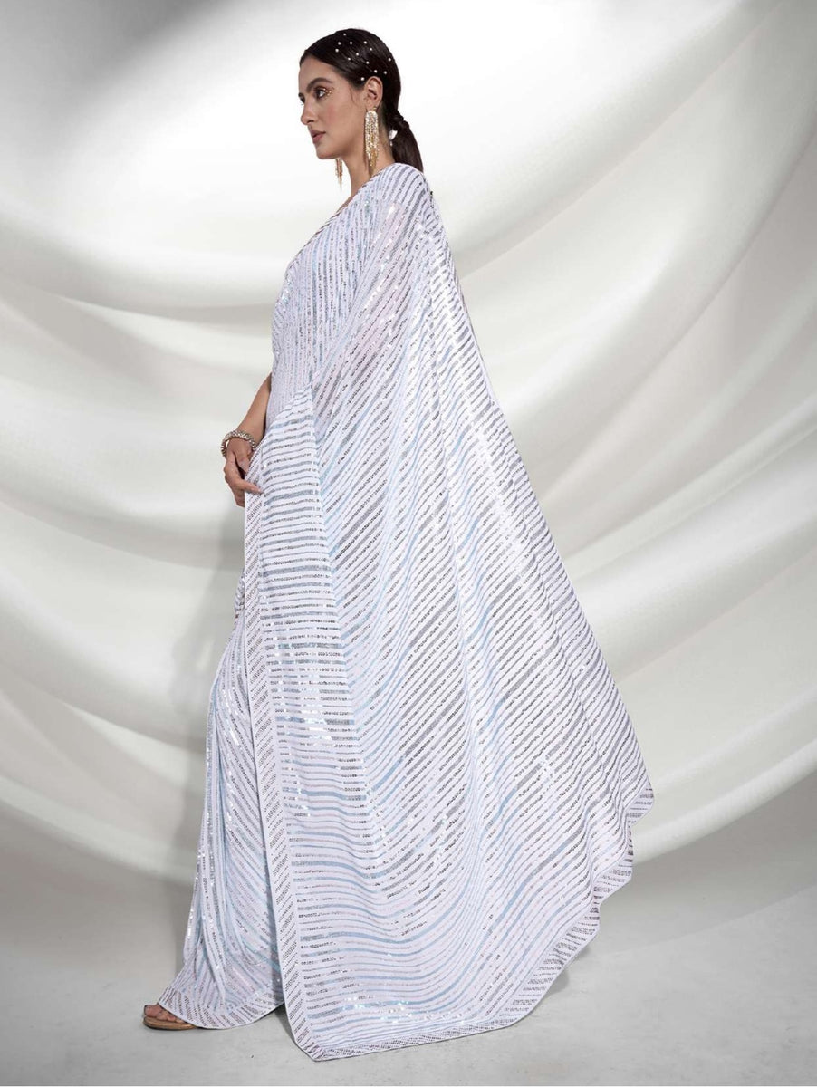Women's Blue Designer Saree Collection – Trendia