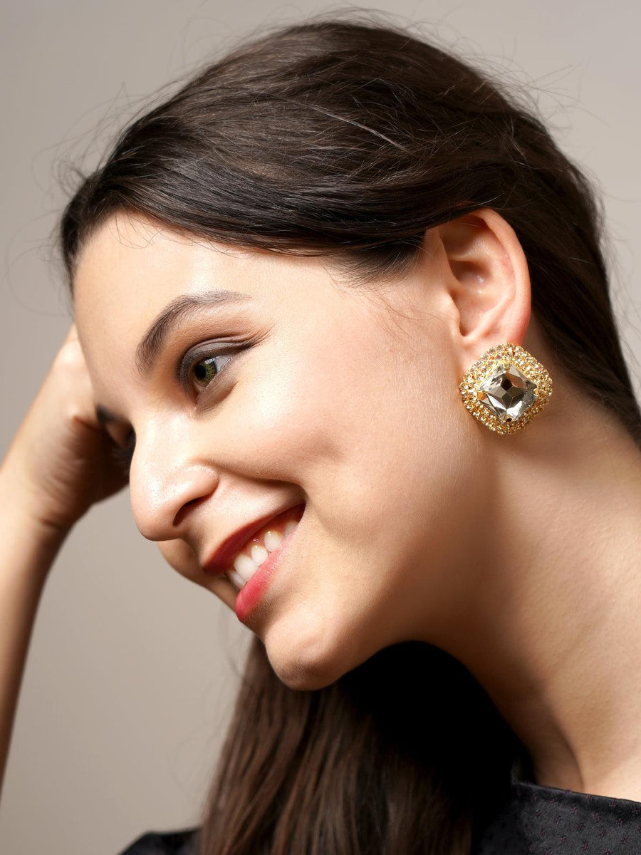 Women's Sterling Square Shape Studs - Odette – Trendia