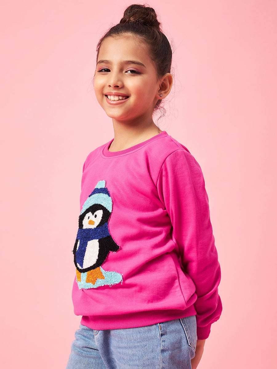 Girls Graphic Embroidered Pullover Sweatshirt – Trendia