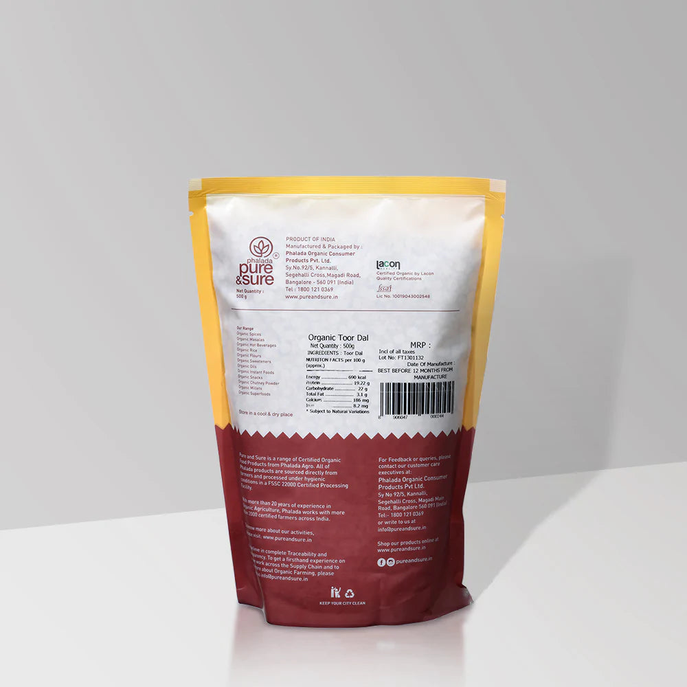 Organic Toor Dal - 500 g – Trendia